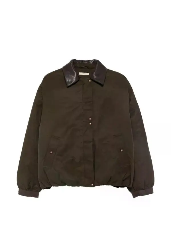 SESSUN Leather-collar Zip-up Jacket