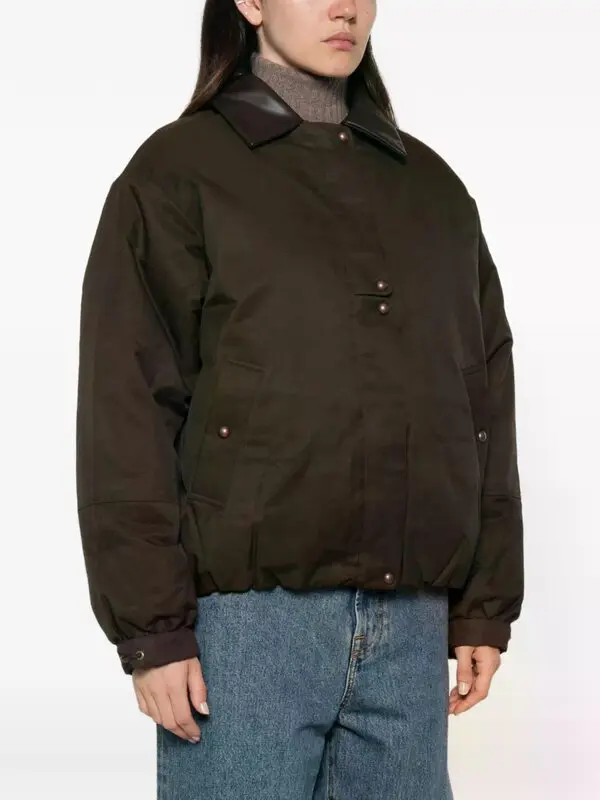 SESSUN Leather-collar Zip-up Jacket