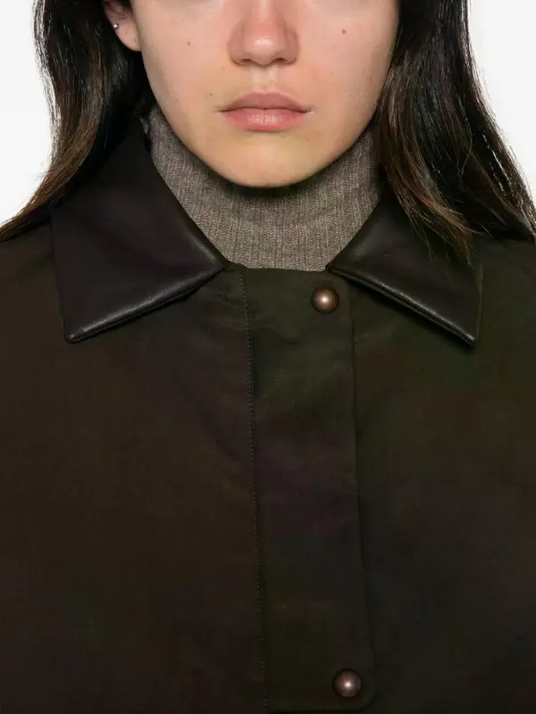 SESSUN Leather-collar Zip-up Jacket