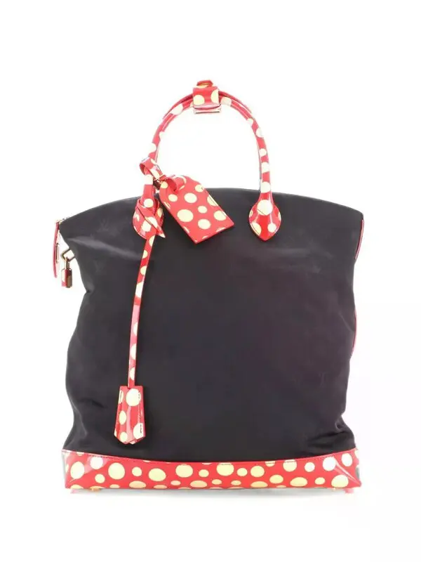 LOUIS VUITTON Desire Lockit Bag Kusama Infinity Dots Monogram Nylon Mm Tote Bag - Red