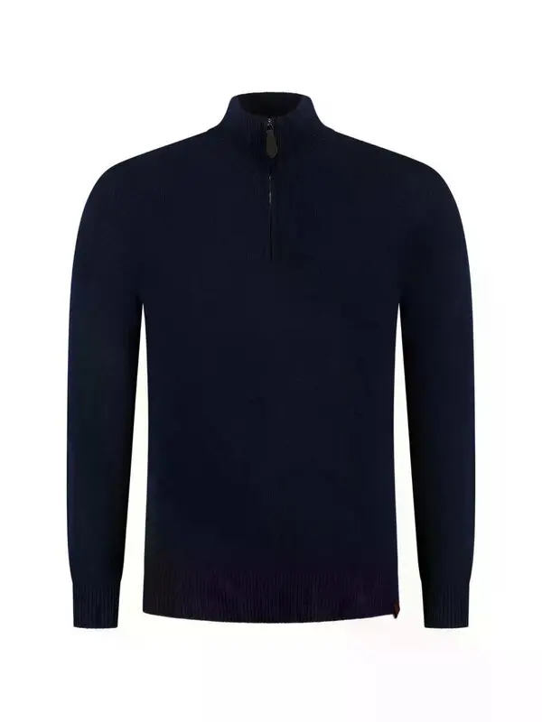 JACOB COHЁN Half-zip Ribbed-trim Sweater