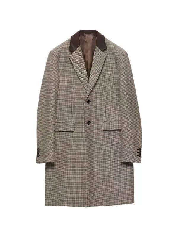 Prada Single-breasted Mohair Wool Coat - Brown