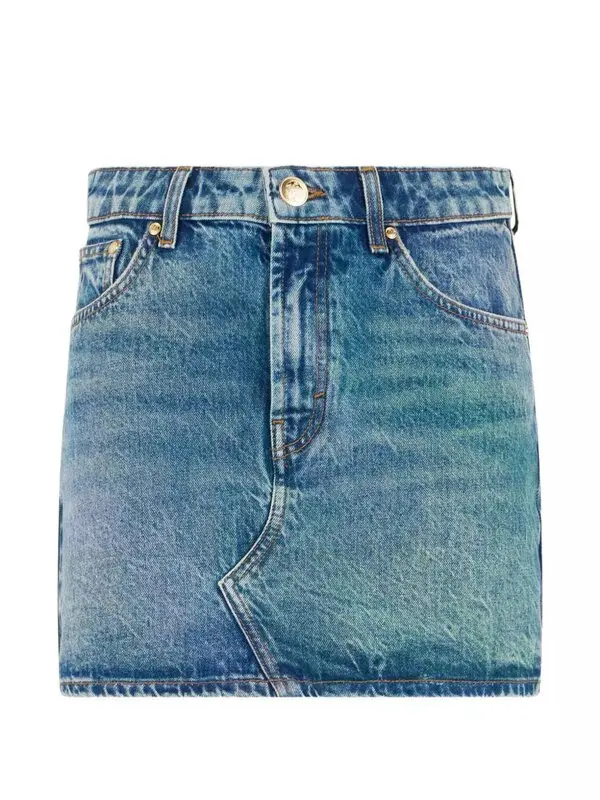 Roberto Cavalli Faded-effect Straight Mini Skirt