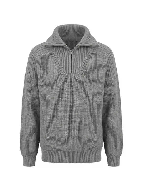 DIANA STUDIO Half-zip Ribbed-knit Sweater