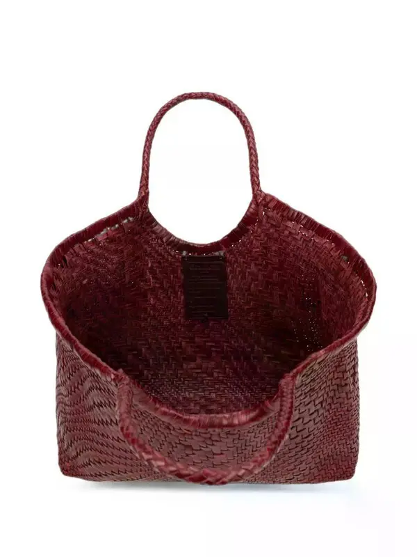 Dragon Diffusion Nantucket Woven Leather Tote Bag - Red