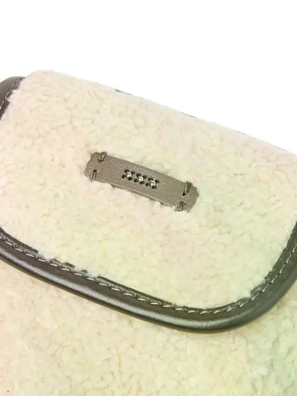 Peserico Fleece-texture Leather-trim Crossbody Bag
