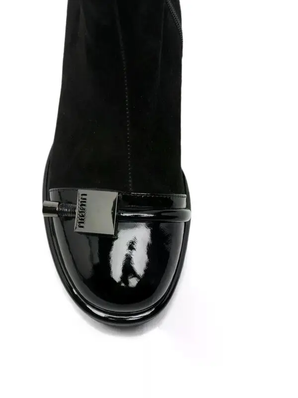 LINDA BAUMANN Logo-plaque Panelled Ankle Boots