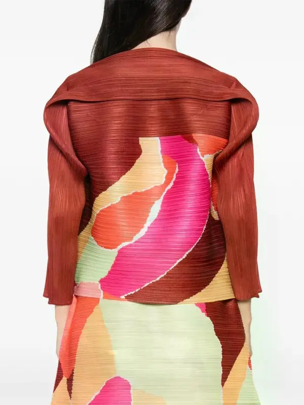 Issey Miyake Pleated Abstract-print Top