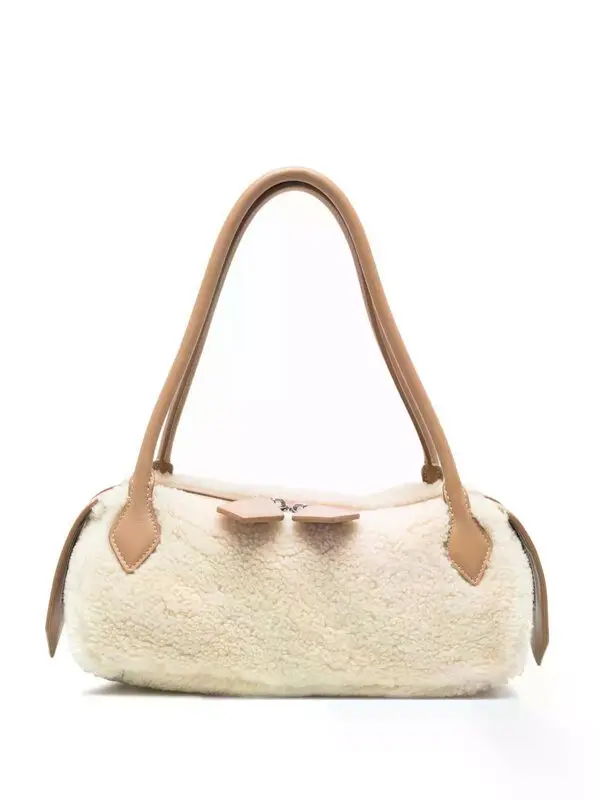 MINOBOSSI Anna Shearling-effect Tote Bag - Neutrals