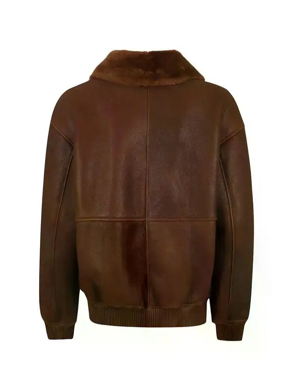 ARMA Shearling-collar Leather Jacket