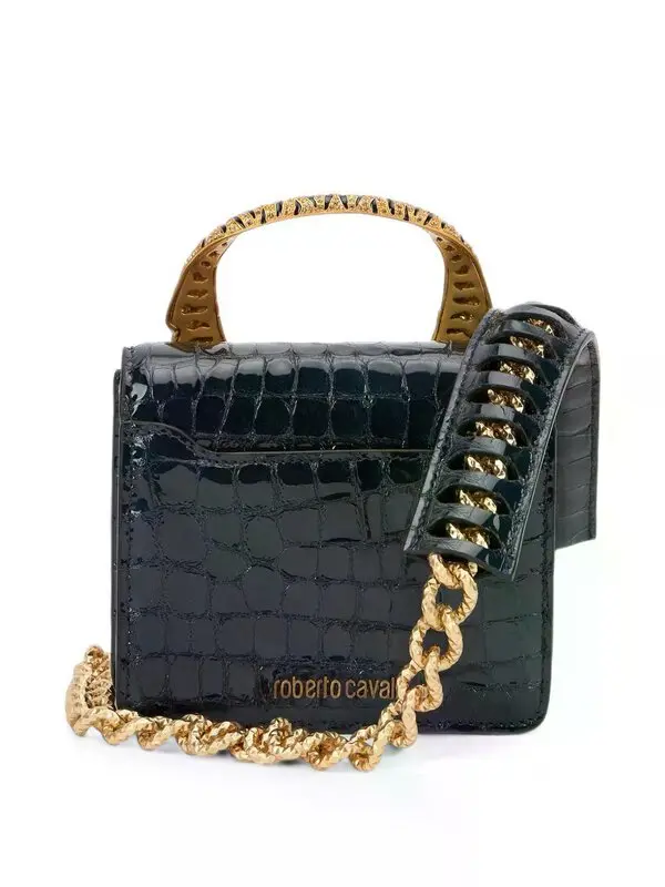 Roberto Cavalli Crocodile-effect Tiger Tote Bag