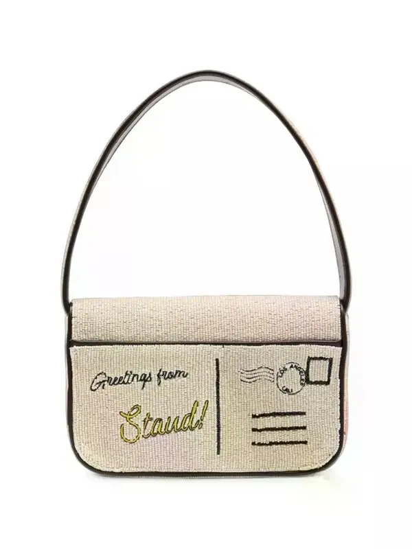 Staud Tommy Beaded Shoulder Bag - Neutrals