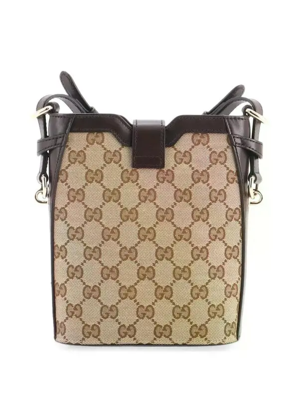 Gucci Gg Canvas With Leather Mini Bucket Bag