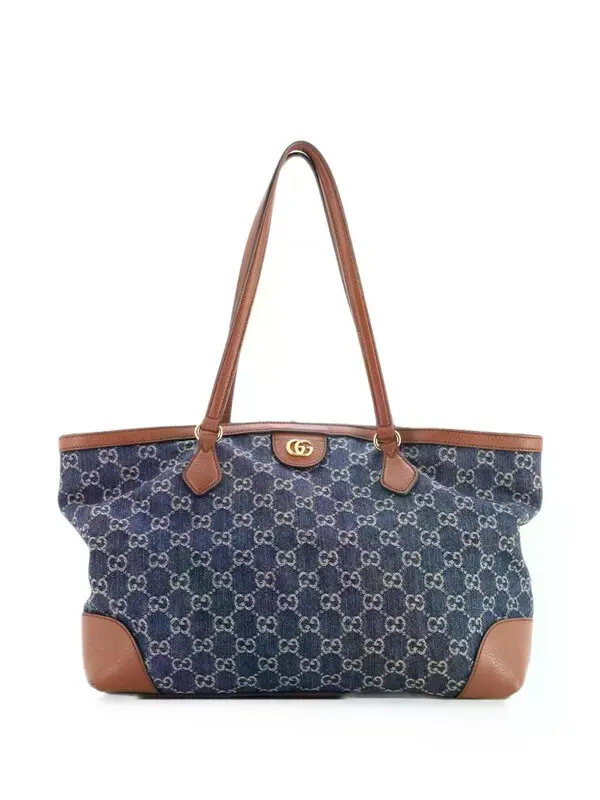 Gucci Ophidia Shopping Gg Denim Medium Tote Bag