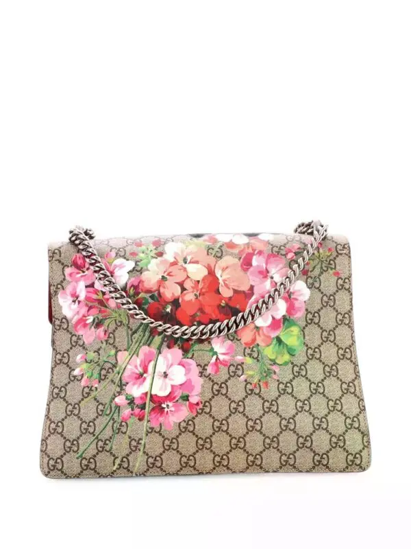 Gucci Dionysus Bag Blooms Print Gg Coated Canvas Medium Shoulder Bag - Brown