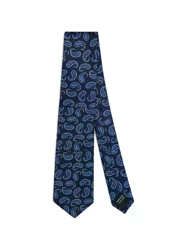 CAVENDISH Paisley-print Tie - Blue