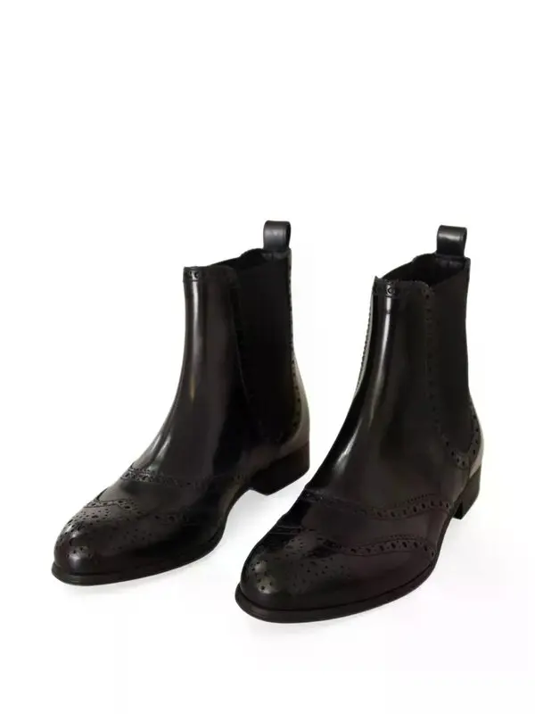 Dolce & Gabbana Brogue-detail Chelsea Boots - Black