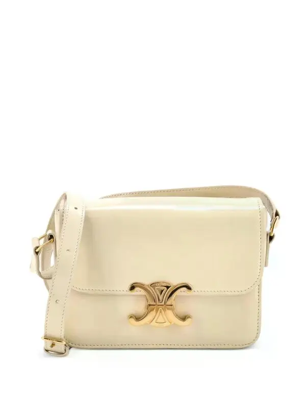 Celine Triomphe Shoulder Bag Smooth Calfskin Teen Crossbody Bag - Neutrals