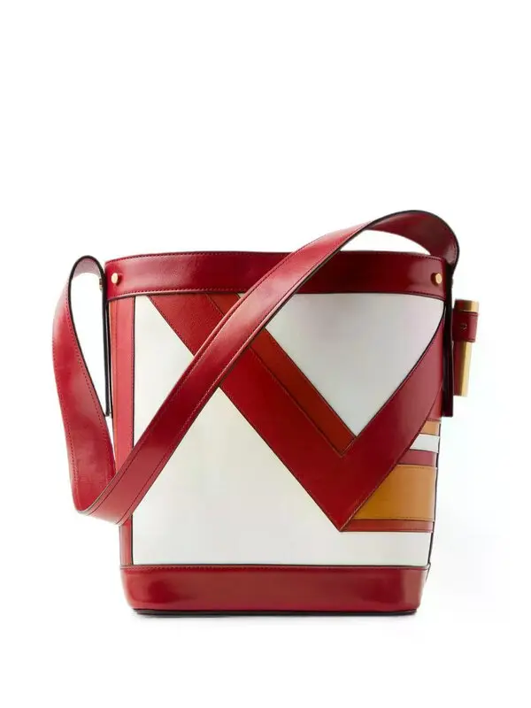 Versace Pivot Small Leather Patchwork Bucket Bag