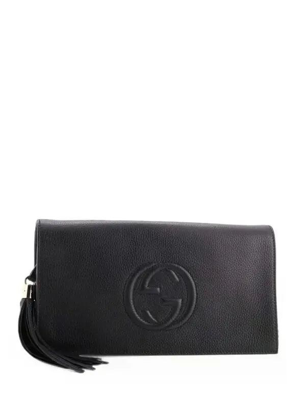 Gucci Soho Leather Clutch Bag - Black