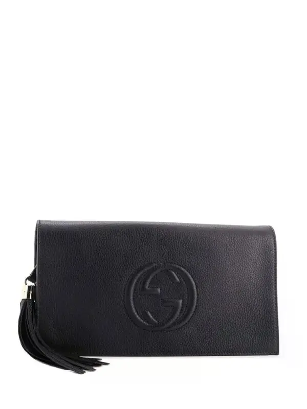 Gucci Soho Leather Clutch Bag - Black