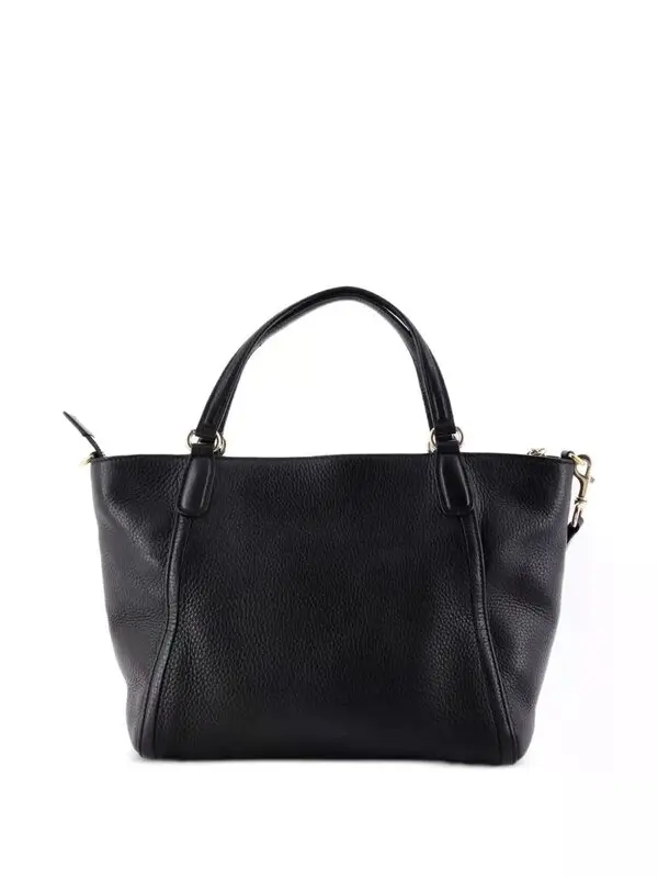 Gucci Soho Convertible Top Handle Bag Leather Small Satchel - Black