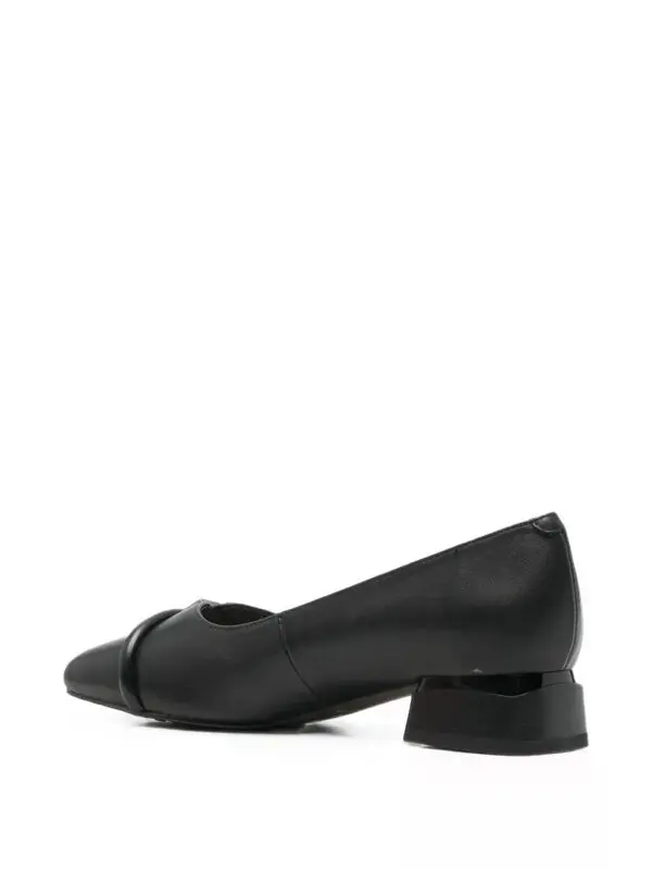 LINDA BAUMANN Plaque-detail Square-toe Heeled Pumps