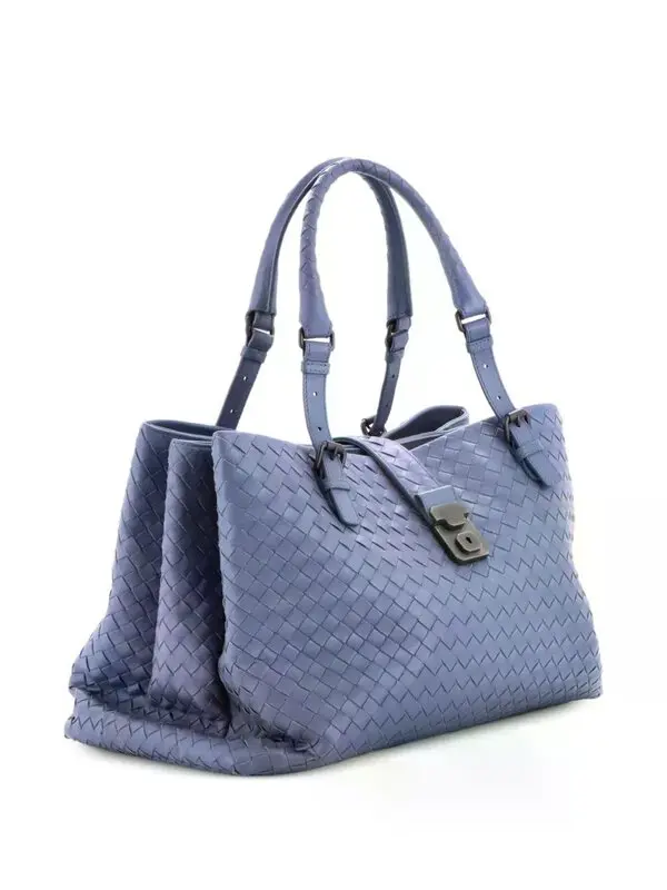 Bottega Veneta Roma Bag Intrecciato Nappa Medium Tote Bag - Blue