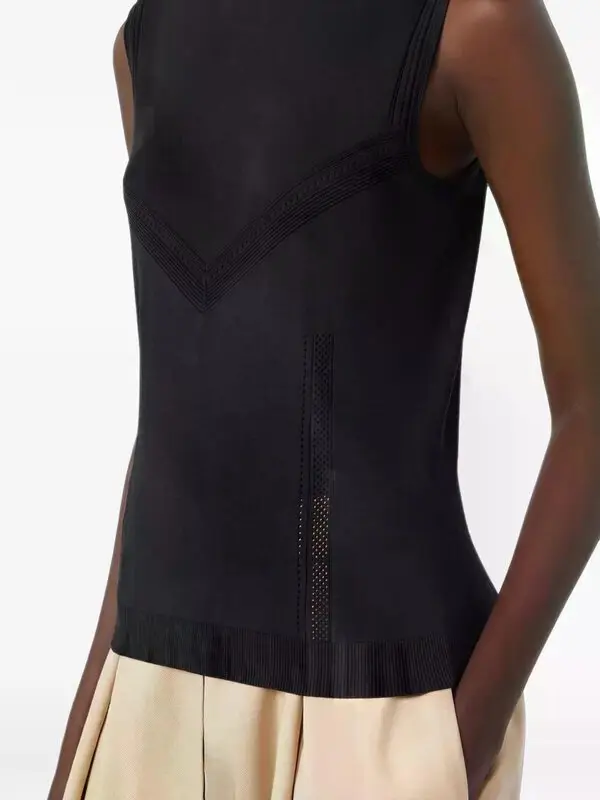 Sportmax Spxpavido Perforated-knit Top