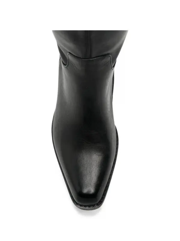 LINDA BAUMANN Buckle-detail Square-toe Knee-high Boots