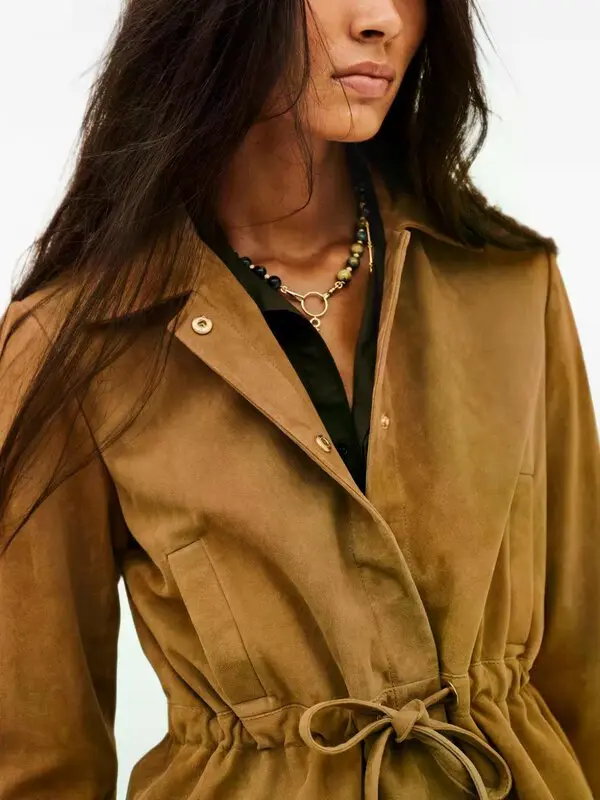 Ba&sh Manita Drawstring Suede Jacket