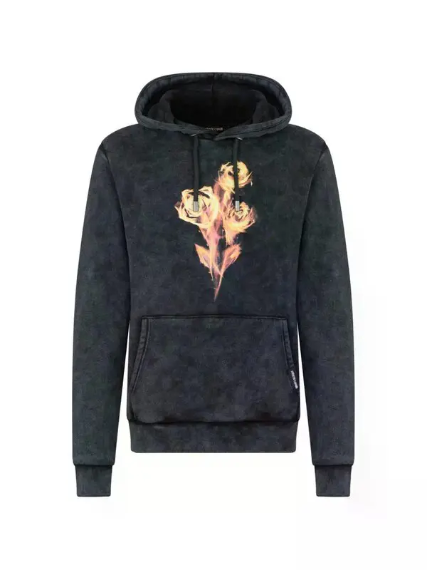 Roberto Cavalli Rose-print Cotton Hoodie