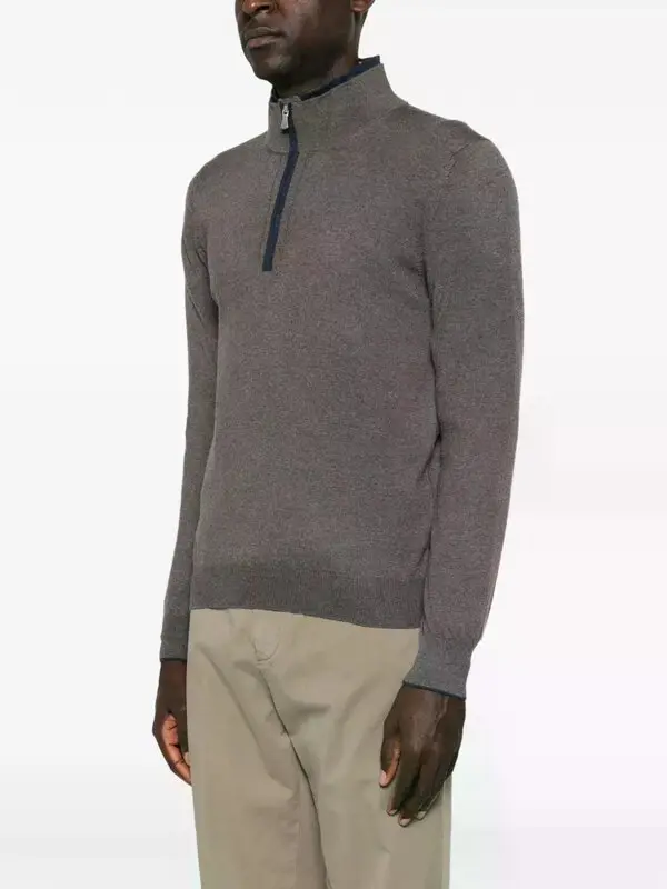 GRAN SASSO Half-zip Sweater - Grey