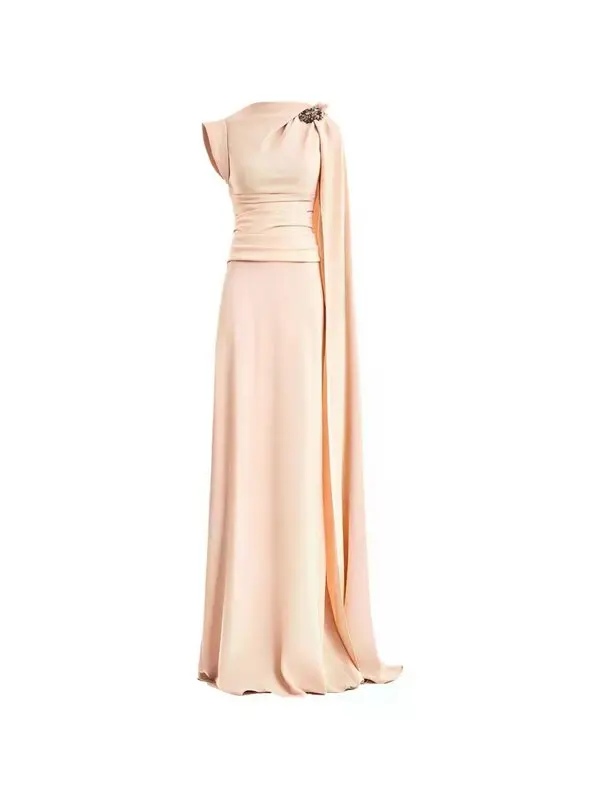 GEMY MAALOUF Embellished Feathered Dress - Neutrals