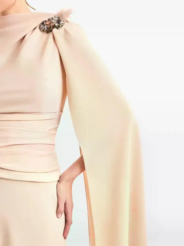 GEMY MAALOUF Embellished Feathered Dress