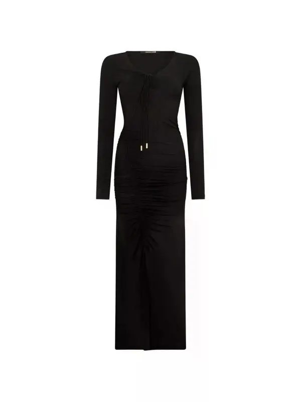 Roberto Cavalli Ruched Tie-fastening Midi Dress