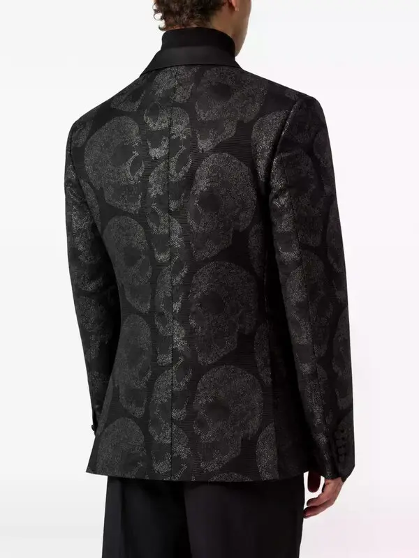 Philipp Plein Jacquard Blazer Regular Fit Skulls
