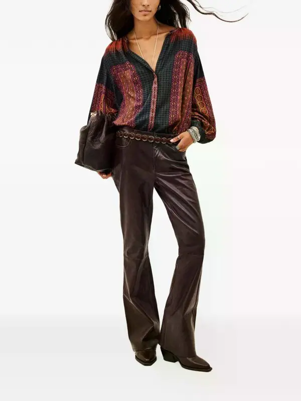 Ba&sh Olivio Geometric-print Blouse - Red