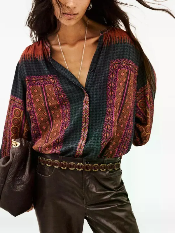 Ba&sh Olivio Geometric-print Blouse