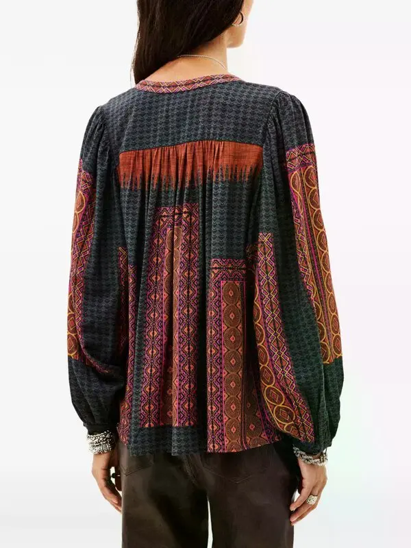 Ba&sh Olivio Geometric-print Blouse