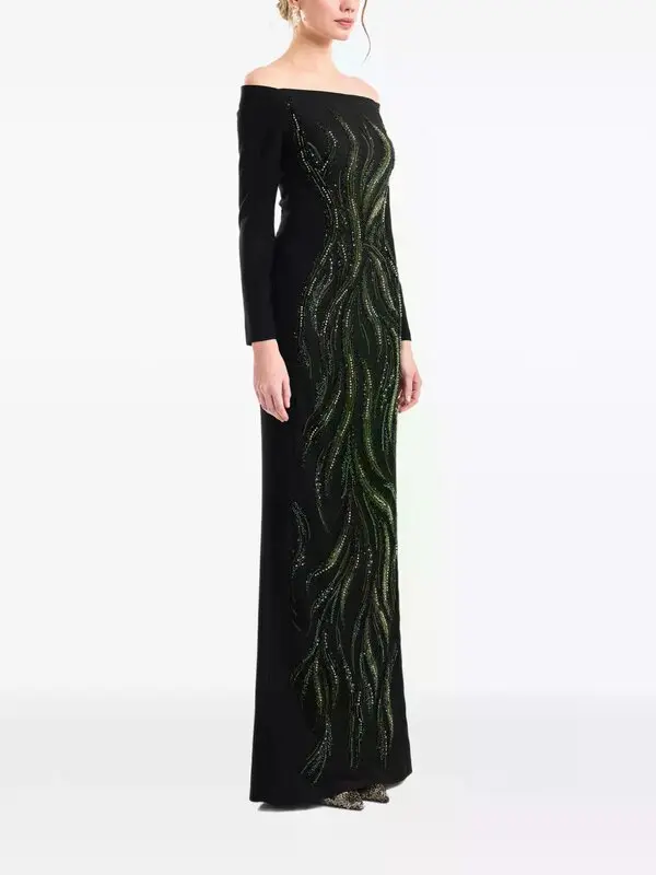 GEMY MAALOUF Beaded Off-shoulder Dress
