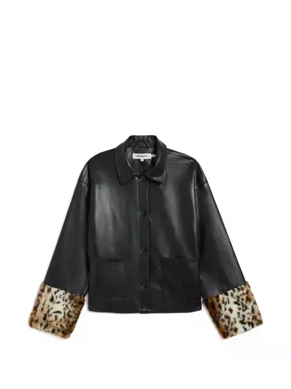Apparis Bobbie Leopard-cuff Overshirt