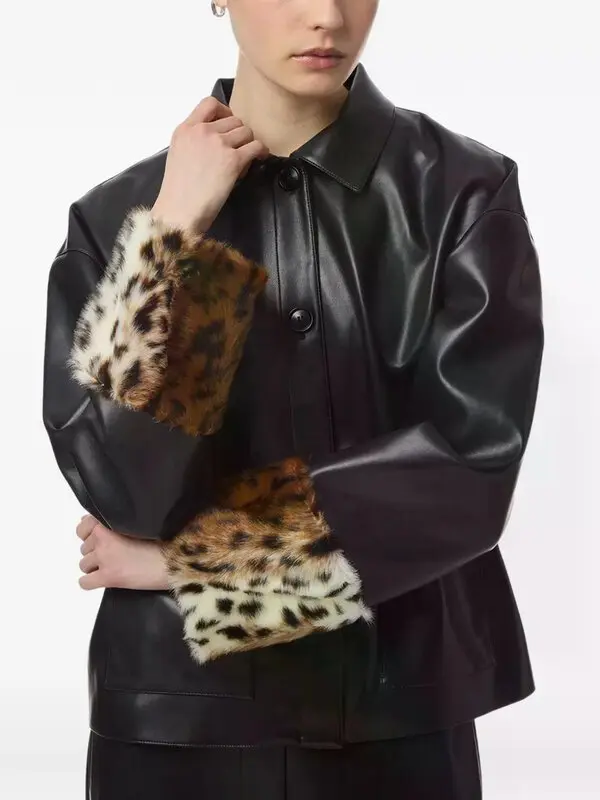 Apparis Bobbie Leopard-cuff Overshirt