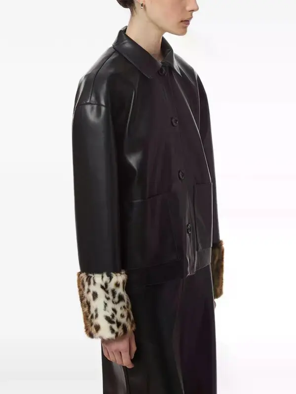 Apparis Bobbie Leopard-cuff Overshirt