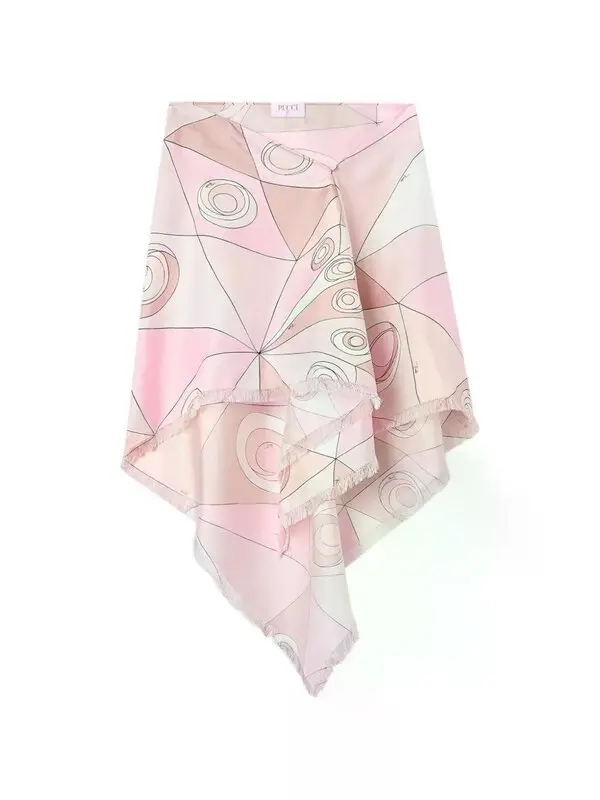 Emilio Pucci Occhi-print Asymmetrical Silk Skirt