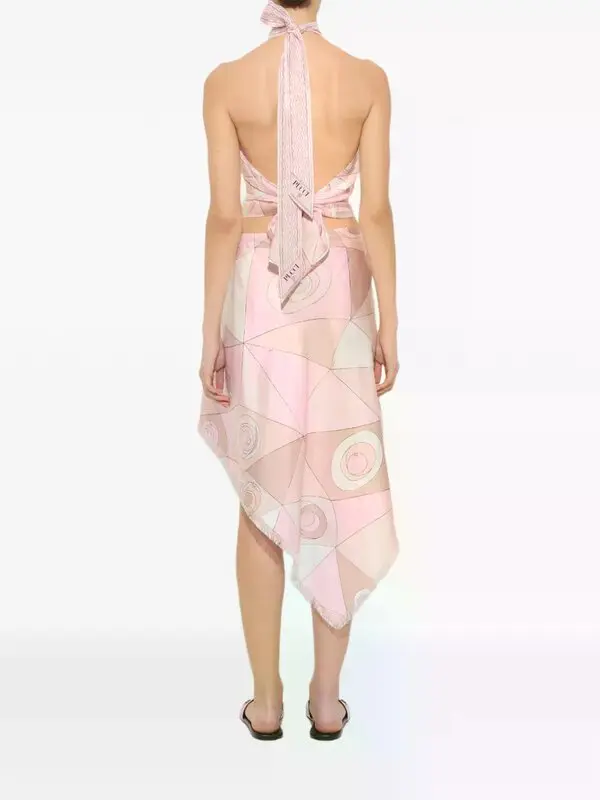 Emilio Pucci Occhi-print Asymmetrical Silk Skirt