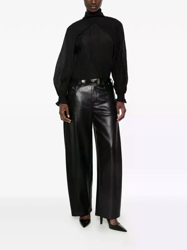 PHILIA LOFT Crinkled Wide-leg Trousers