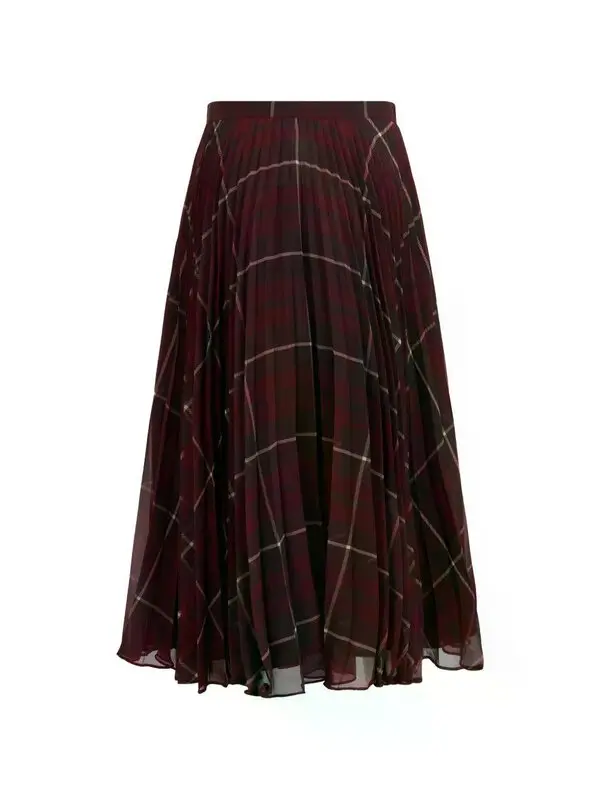 Max Mara Check-pattern Pleated Skirt