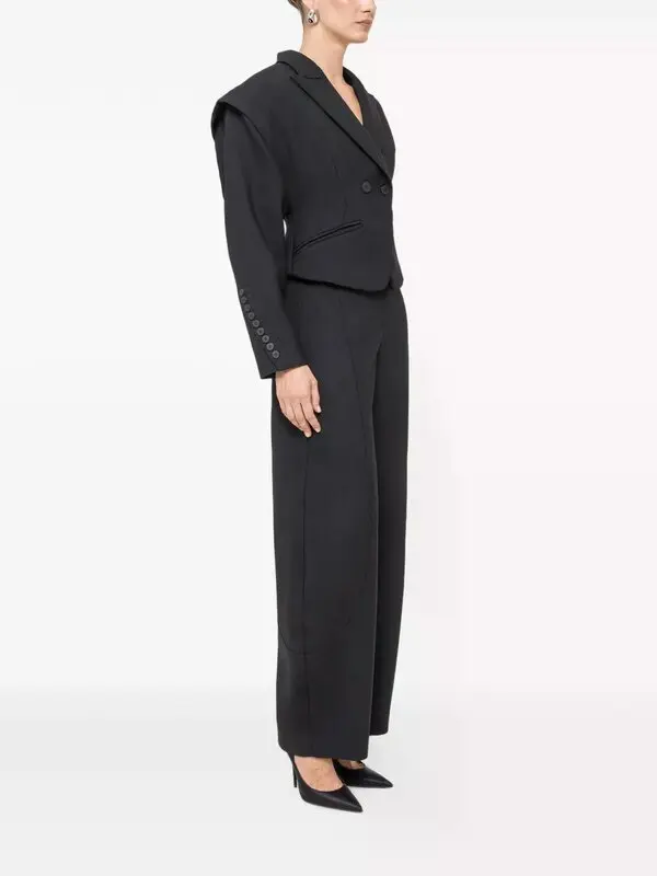 NISSA Sculpted-shoulder Wool Blend Blazer