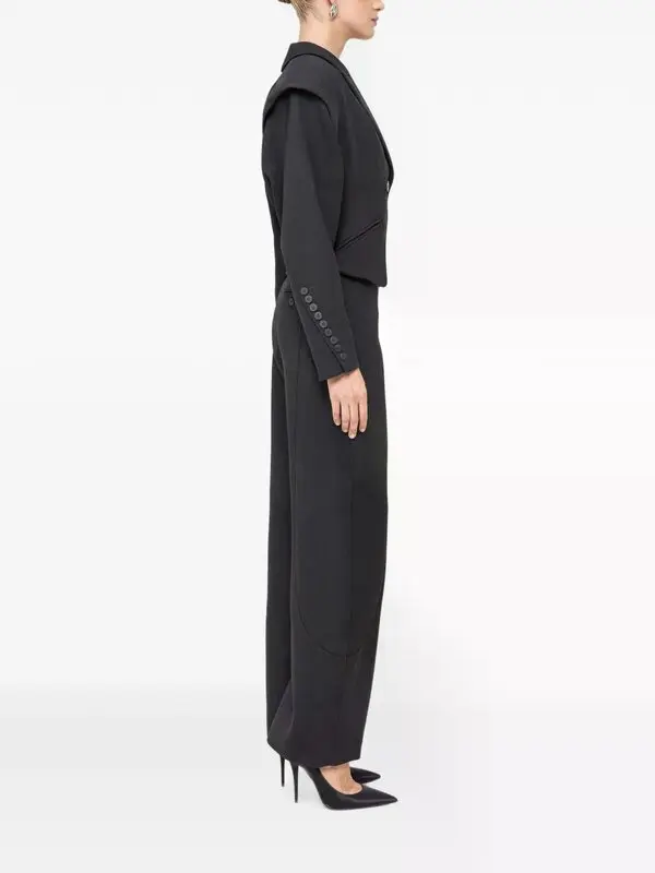 NISSA Sculpted-shoulder Wool Blend Blazer